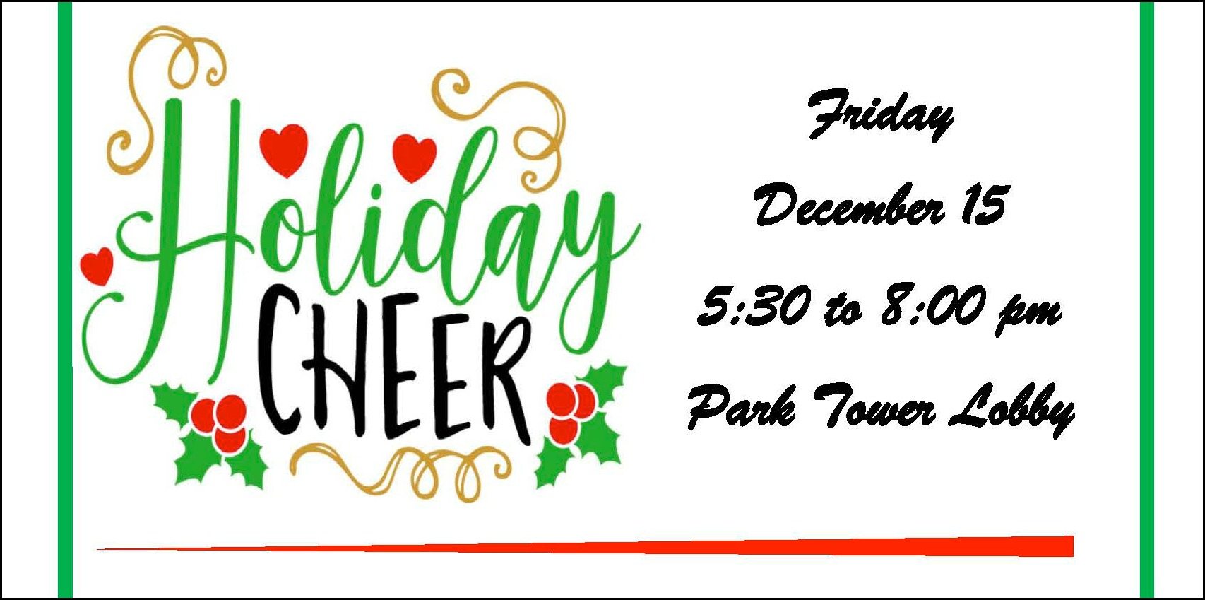 PTCondo.com|TGIF – HOLIDAY CHEER – Friday Dec. 15th 5:30 PM